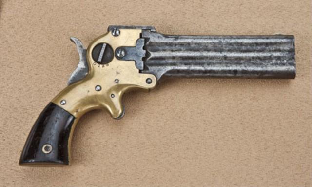 William Marston 3-barrel derringer, .32 caliber rimfire, 4” barrels ...
