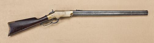 1860 Henry rifle, .44 rimfire caliber, brown patina finish, good wood ...