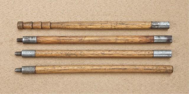 Original 4-piece hickory and steel mounted cleaning rod for early Henry ...