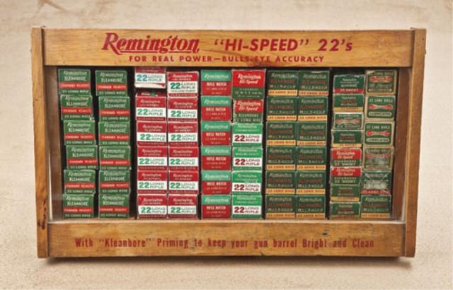 Remington dealer’s display for .22 caliber pistol ammo, containing 50 ...