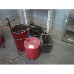 Rag Canister w/ Metal Trash Bin & Stand