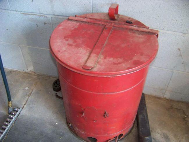 Rag Canister w/ Metal Trash Bin & Stand