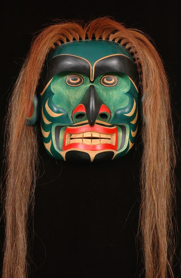 Tom Patterson Bukwus Mask with Horsehair 14" H. 16 1/4" W.