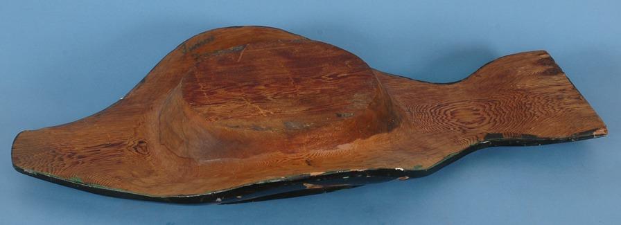 Large Halibut Bowl Carved by Francis Horne 42" L. 24" W.