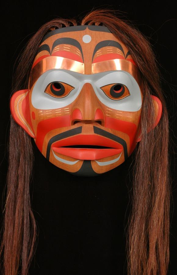 "Heiltsuk" Male Ancestor Mask Carved by Jay Brabant with Copper ...