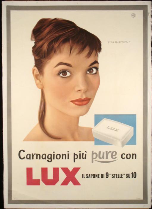 Lux Soap Vintage Orig Italian Poster Elsa Martinelli
