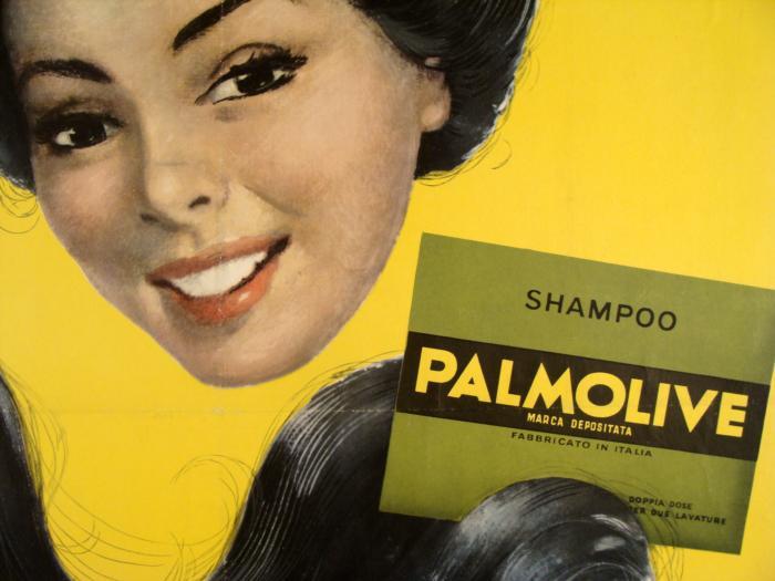 Palmolive Shampoo Original Vintage Italian Poster 1954