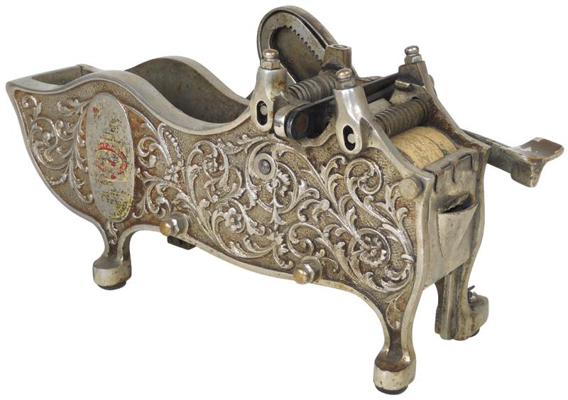 Victorian office equipment, tape dispenser, very fancy nickel-plated ...