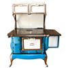 Cook stove, Hardwick Bluebelle, blue & white porcelain over cast iron w ...