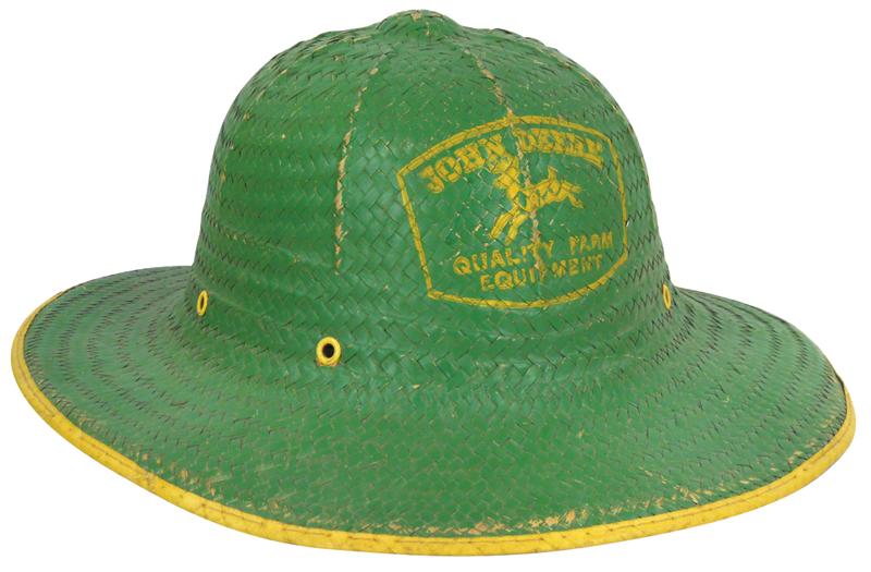 John Deere pith helmet w/Quality Farm Equipment logo w/green background ...