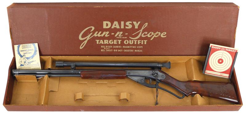 Toy BB gun, Daisy Red Ryder Gun-n-Scope Target Outfit in box, mfgd by ...