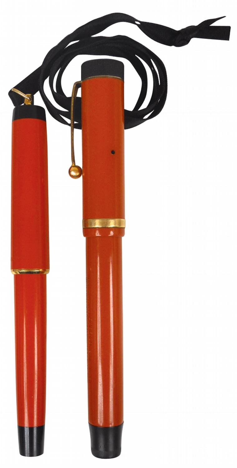 Parker Duofold "Lucky Curve" fountain pen & Parker ballpoint pen w/neck ...