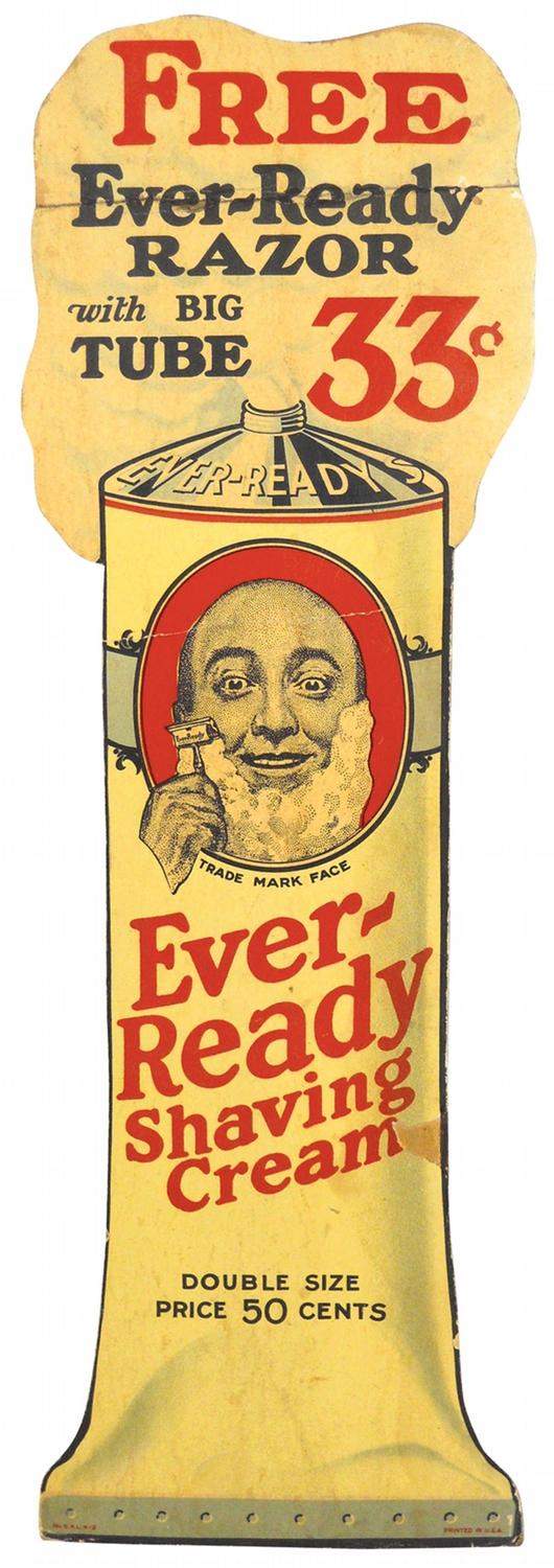 Ever-Ready Shaving Cream die cut cdbd standup sign, great graphics ...