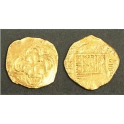 24K GOLD 1615 SPANISH 2 ESCUDO GOLD COBB DOUBLOON