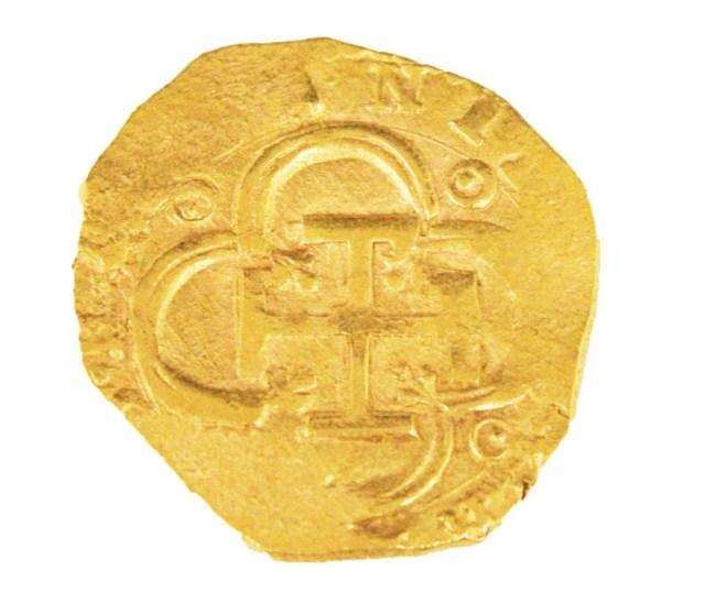 2 ESCUDOS SPANISH MARAVILLAS GOLD SHIPWRECK COIN