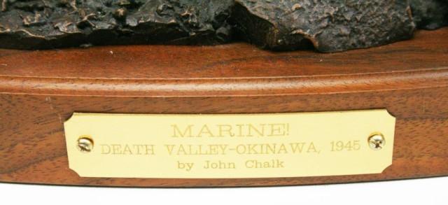 PAUL E ISON SIGNED PHOTOGRAPH & STATUE USMC 1ST Dv