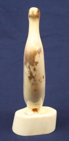 ALASKAN ESKIMO WALRUS TUSK IVORY CARVED BIRD