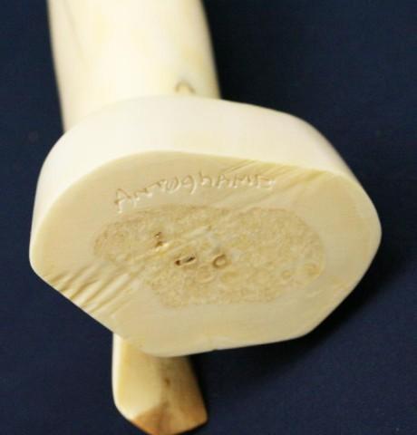 ALASKAN ESKIMO WALRUS TUSK IVORY CARVED BIRD