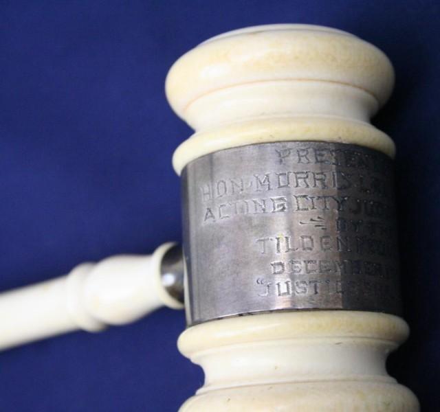 ELEPHANT IVORY PRESENTATION GAVEL YONKERS JUDGE