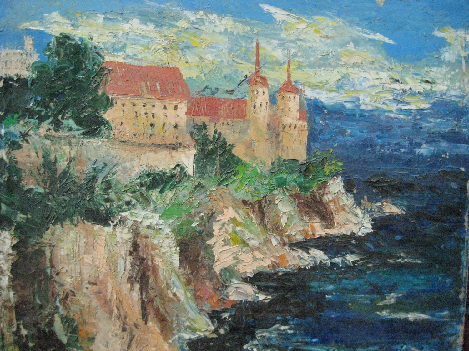 Castle on Cliff Painting