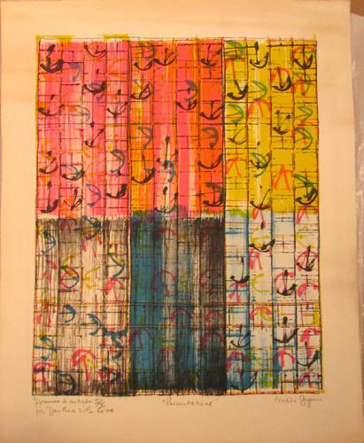 Brion Gysin orig color lithograph Permutations