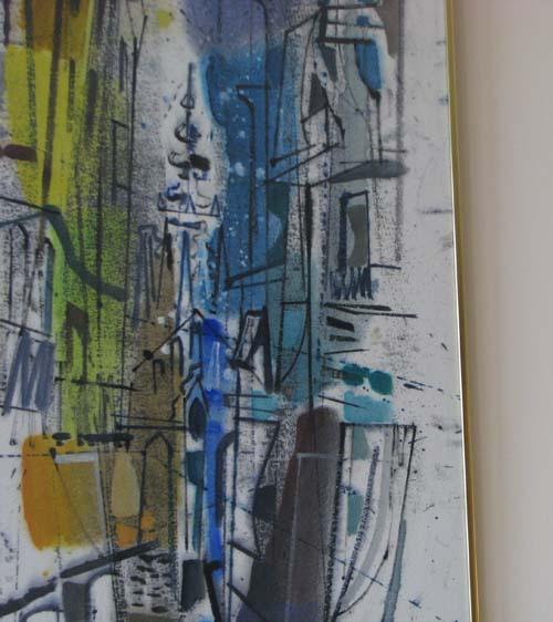 Charles LeClair Abstracted Street watercolor