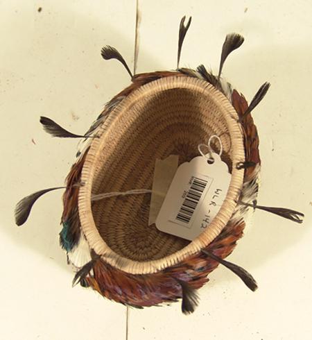 Small Oval Pomo Feather Basket