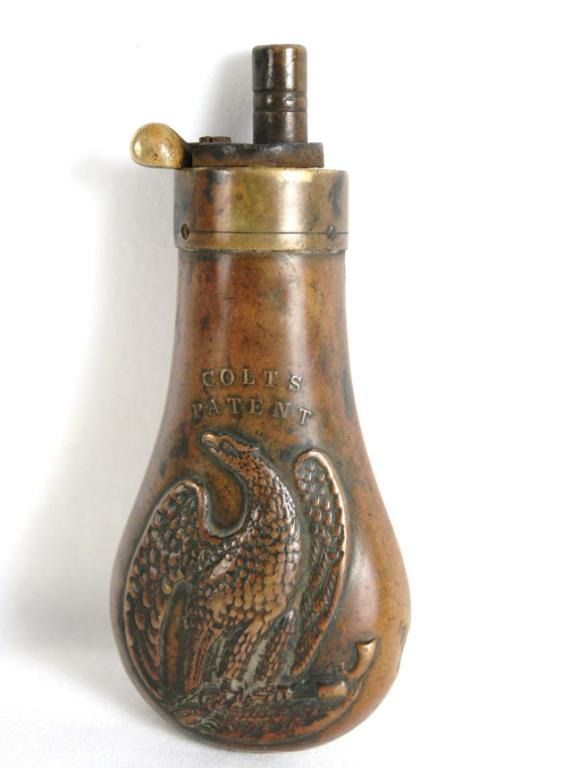 Antique Colt powder flask - 'pocket model'