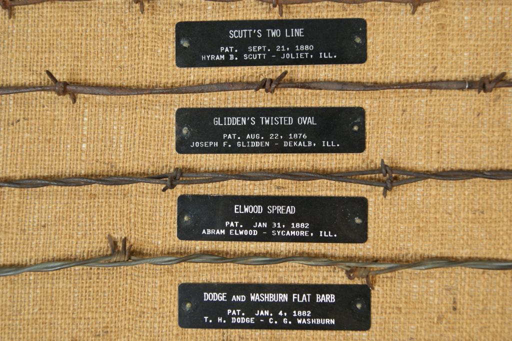 Mounted Barbed wire collection w Museum book