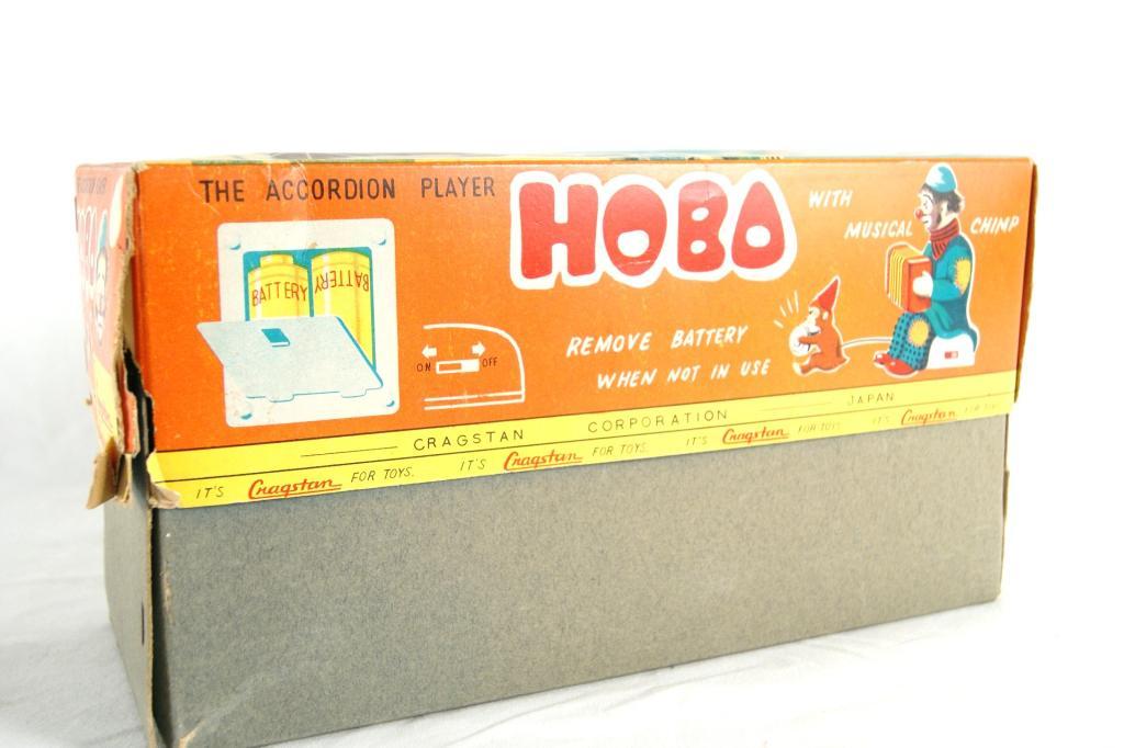"Hobo" 10" toy accordion player w musical monkey Vintage 1950's ...