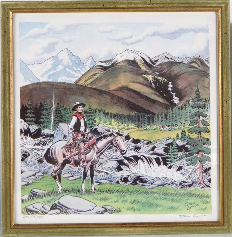 Stan Lynde litho & 2 Rick O Shay LA comic books Litho & 2 comic books