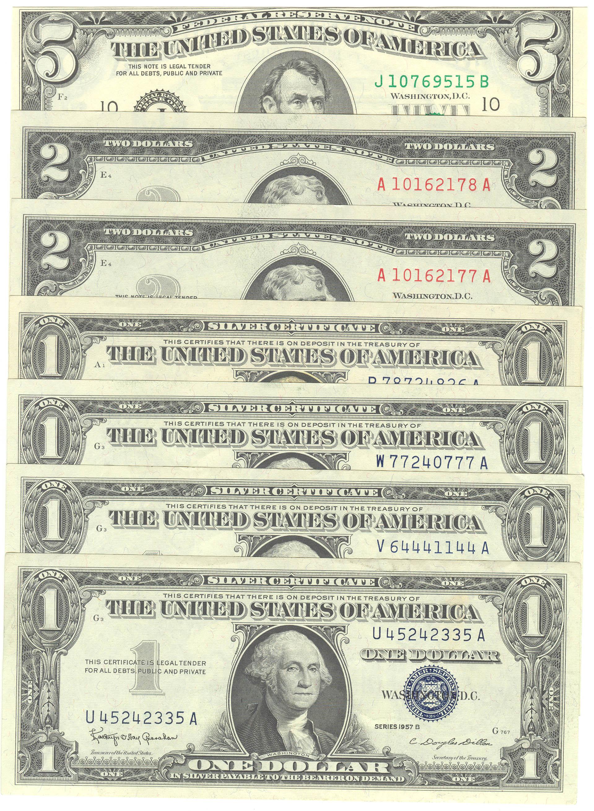 Lot of 17 USA Banknotes including 1976 specials