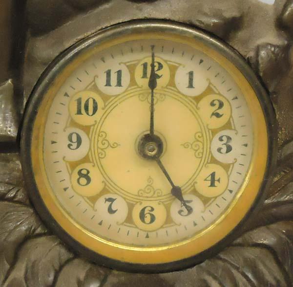 Vintage Brass Teddy Roosevelt Mantle Clock