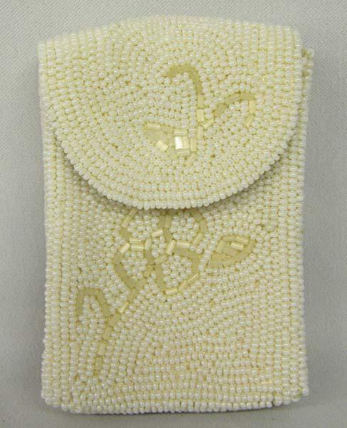 Vintage Japanese White Beaded Cigarette Case