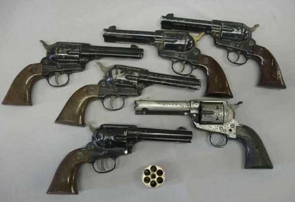 6 Vintage Toy Pistols, 5 Metal ''Daisy'', 1 Plastic