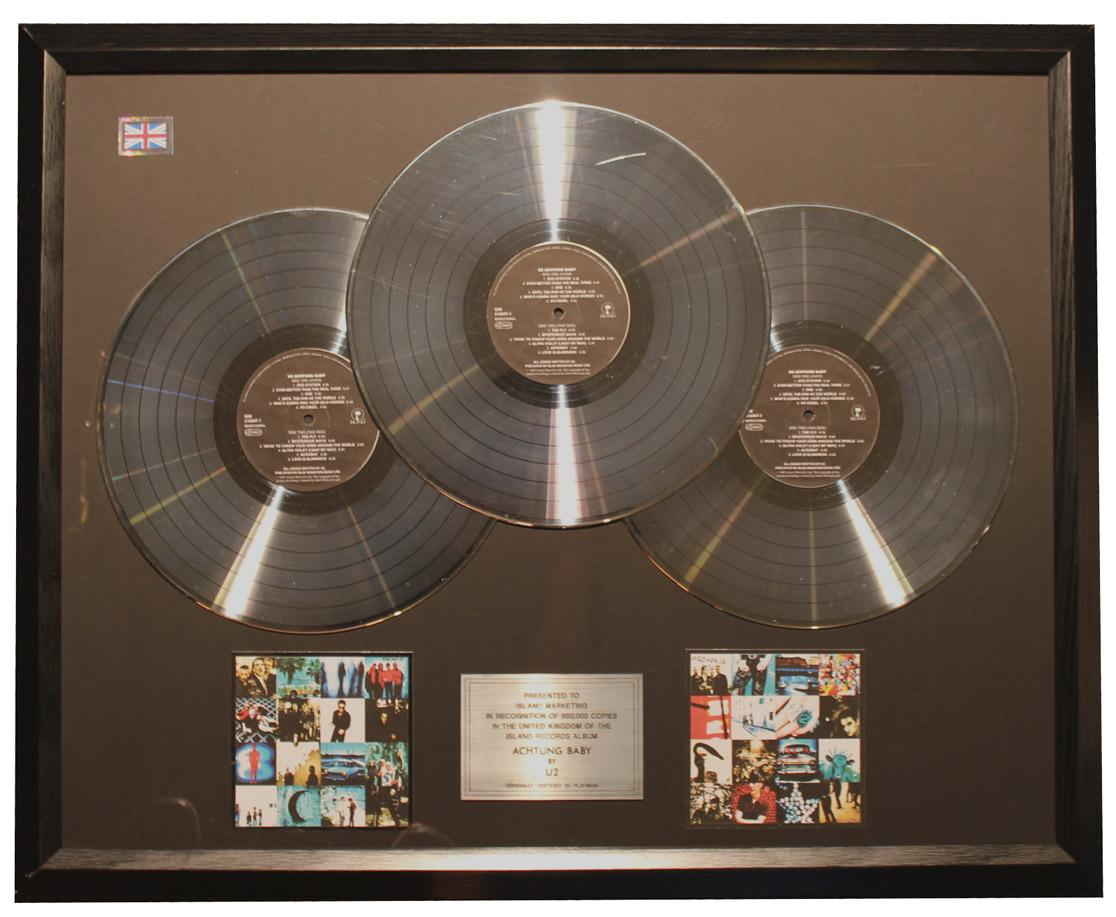 U2 BPI Platinum Record Award