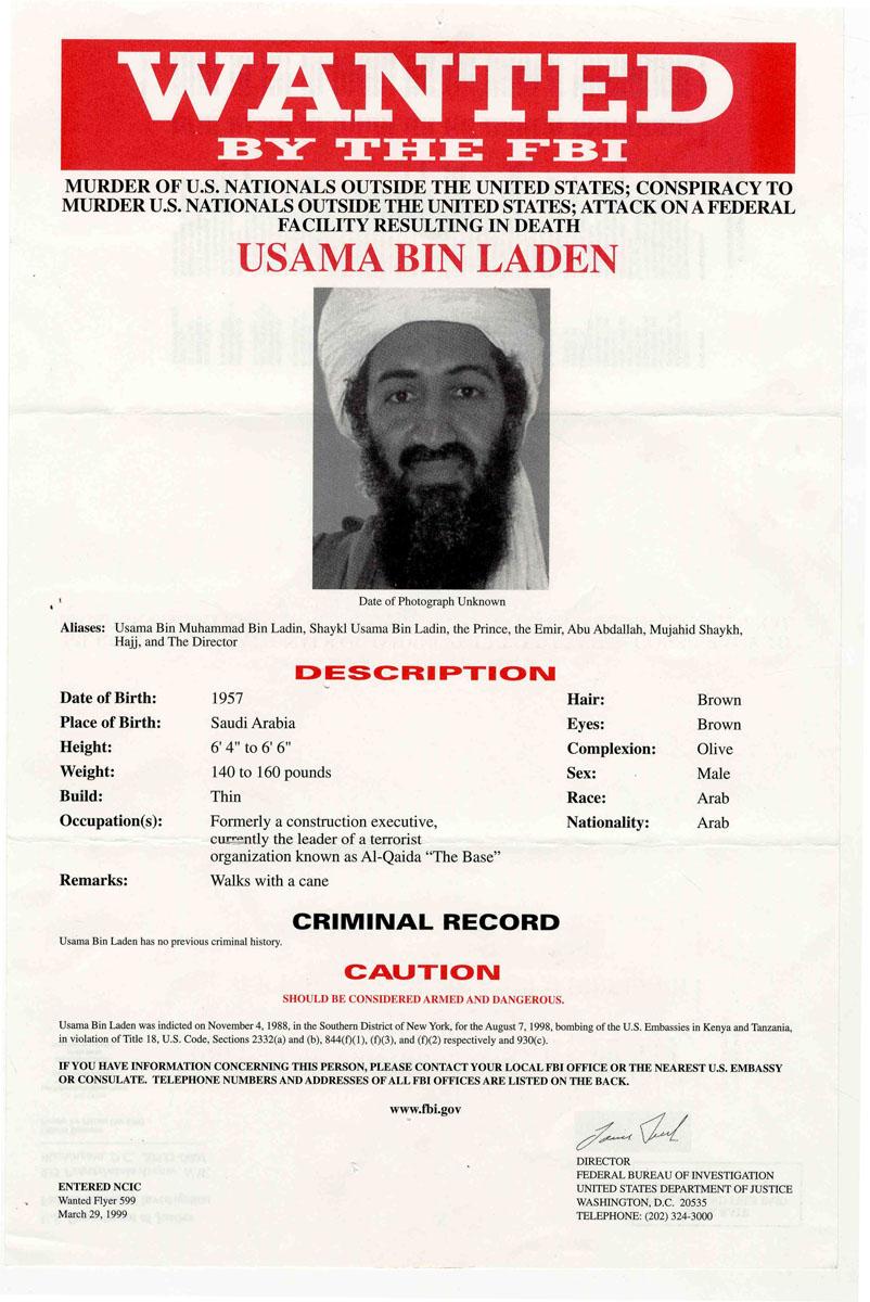Osama Bin Laden Wanted Poster