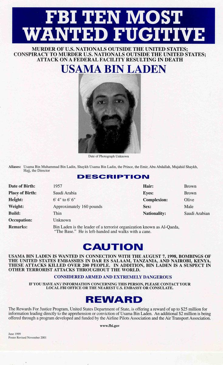 Osama Bin Laden Wanted Poster