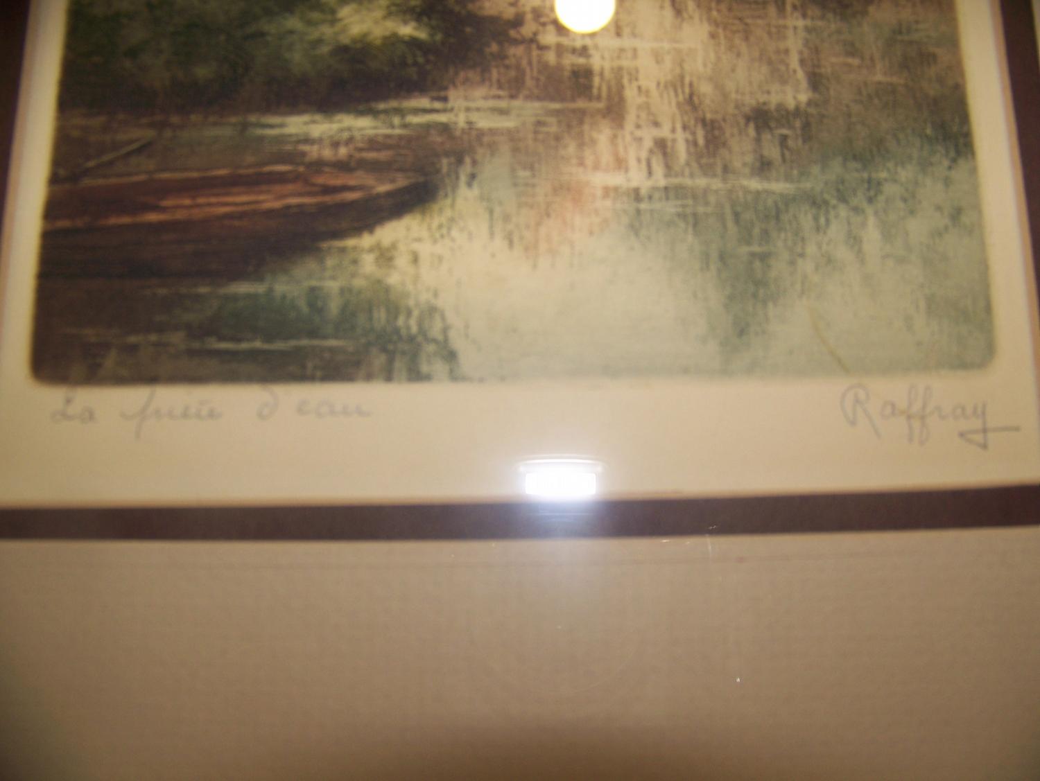 Andre Raffray Two Beautiful hand signed framed vintage etchings