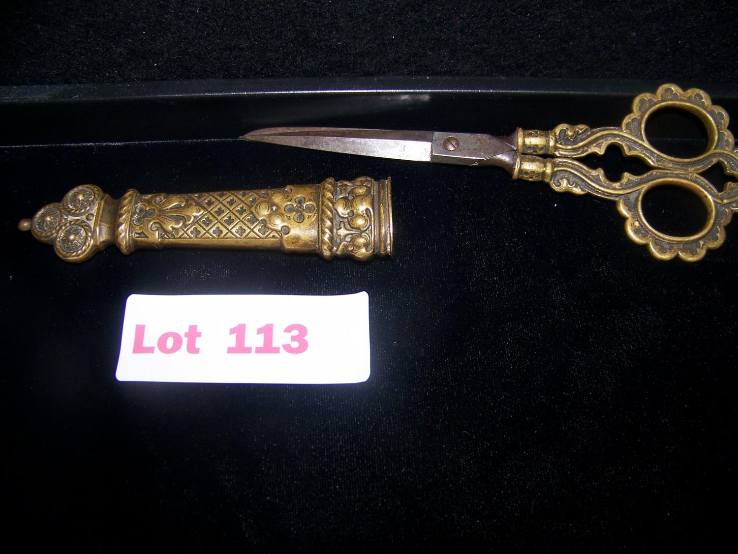 Antique Victorian style brass scissors made in Germany