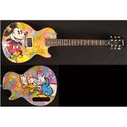 Duerrstein Orig Painted Mickey Mouse Donald Duck Guitar
