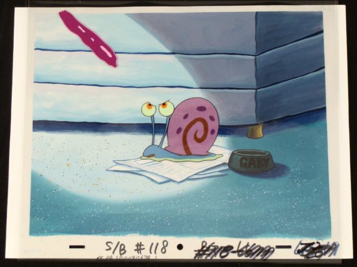 Production Lay Gary Original Cel Background Spongebob
