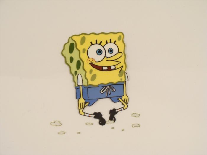 Jumping SpongeBob Dust Original Production Cel Art