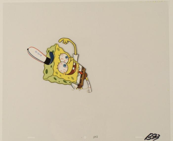 SpongeBob Red Veins Eyes Original Animation Art Cel