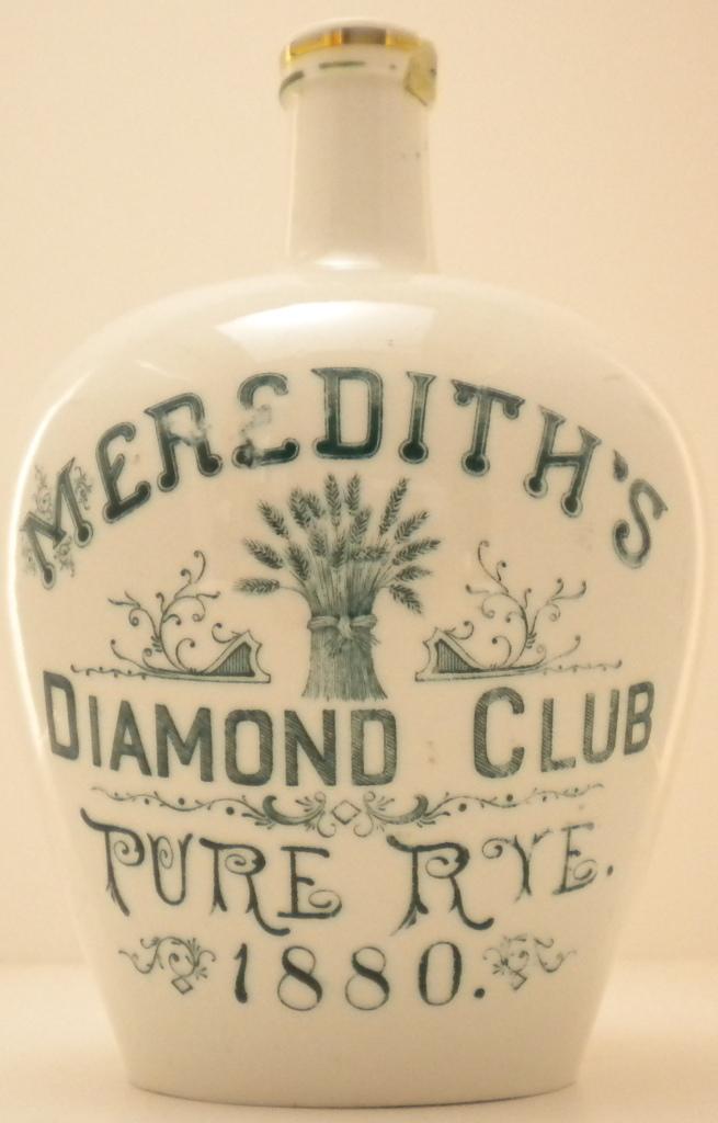 Pre-Prohibition Whiskey Jug "Meredith's Diamond Club Pure Rye 1880"
