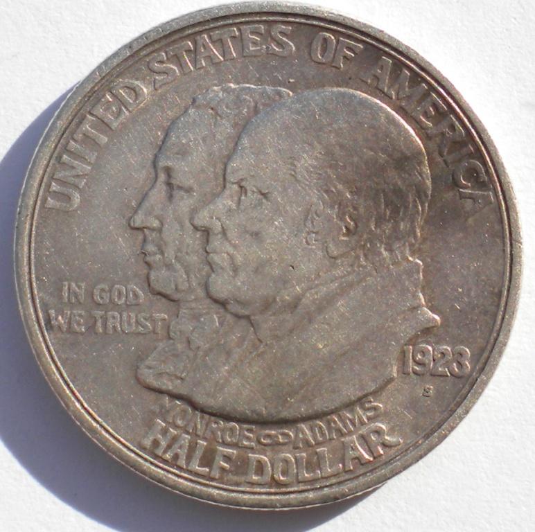 1923-S Monroe / Adams Commemorative Silver Half Dollar