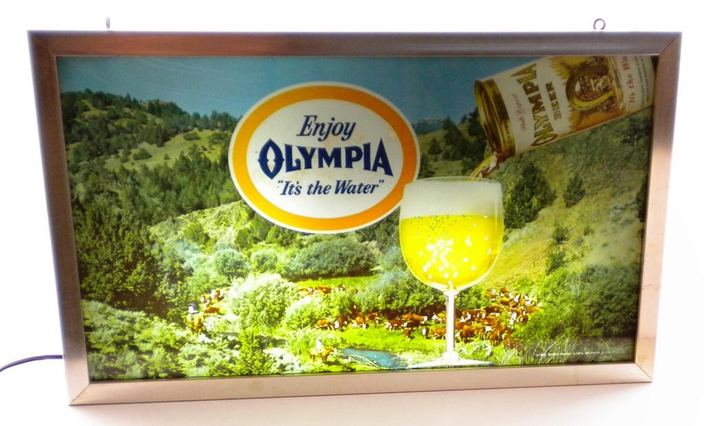 'Enjoy Olympia Beer' Light-Up Motion Sign