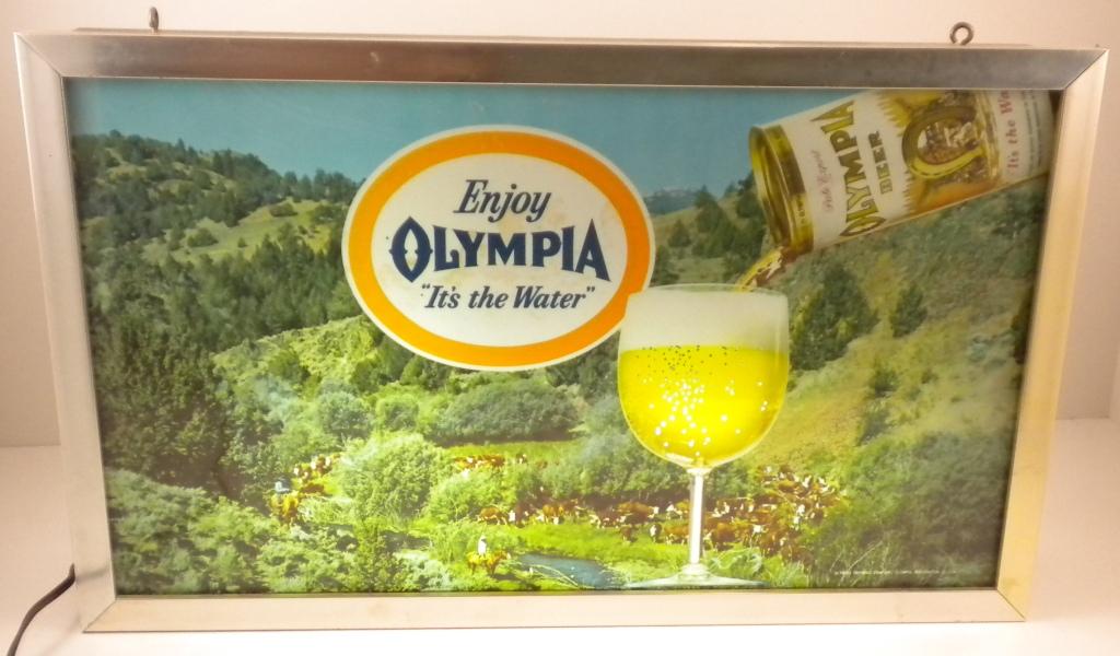 'Enjoy Olympia Beer' Light-Up Motion Sign