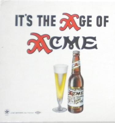 Acme Beer Sign, 1940s vintage