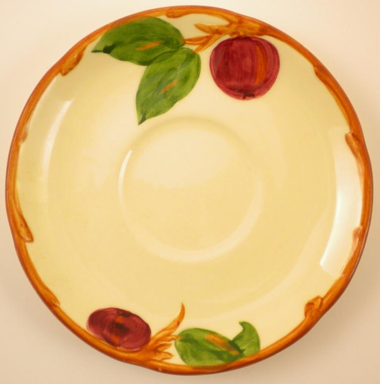 Four Franciscan Ware Apple Pattern Cups & Saucers